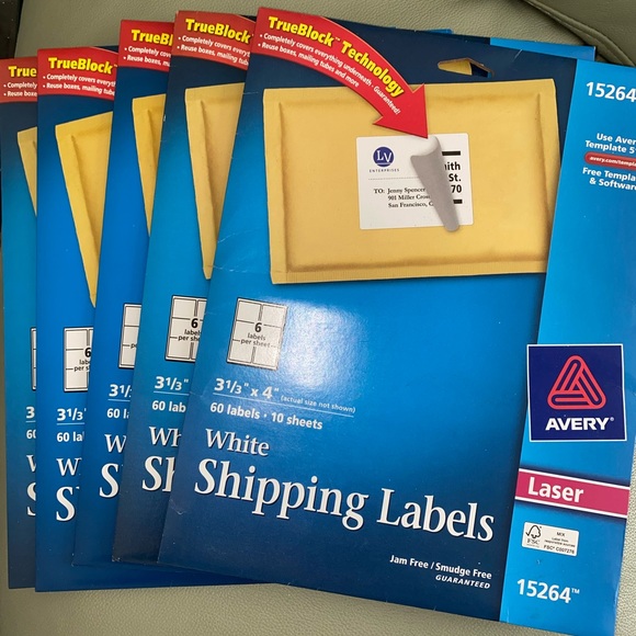 Avery | Office | 5 Pack Avery Shipping Labels 5264 White 313 X 4 6 ...